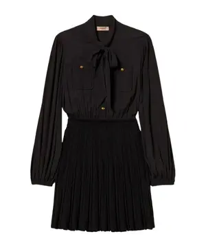 TWINSET Dress With Knitted Skirt And Bow Neckline