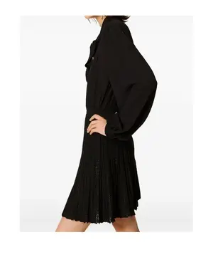 TWINSET Dress With Knitted Skirt And Bow Neckline