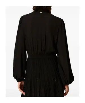 TWINSET Dress With Knitted Skirt And Bow Neckline