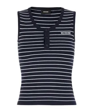 We11Done Striped Vest - Navy