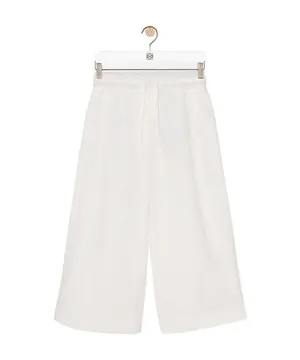 Loewe Cropped Trousers In Denim - White