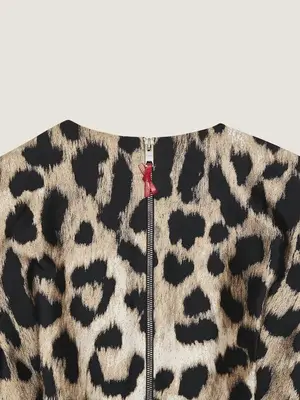 Givenchy Cocoon Mini Dress In Leopard Jacquard