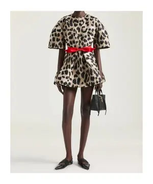 Givenchy Cocoon Mini Dress In Leopard Jacquard
