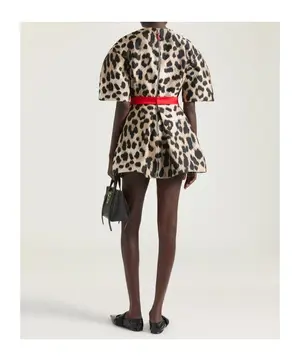 Givenchy Cocoon Mini Dress In Leopard Jacquard