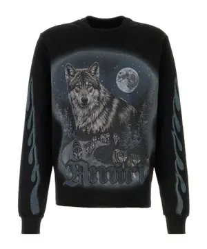 Amiri Wolf Moon Printed Long-sleeved T-shirt