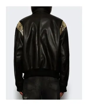 Amiri Printed Zip-up Leather Jacket