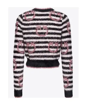 Pinko Logo-print Striped Cardigan