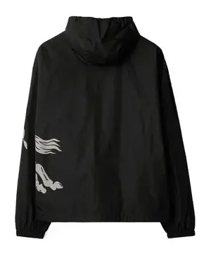 Burberry Zip-up Hooded Jacket With Equestrian Knight Print
