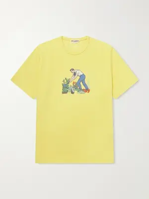 JW Anderson Gardener Embroidered Cotton-jersey T-shirt - Yellow