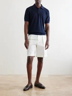Brioni Cotton, Silk And Cashmere-blend Polo Shirt