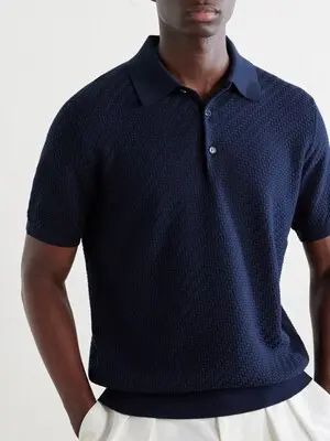 Brioni Cotton, Silk And Cashmere-blend Polo Shirt