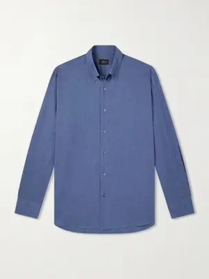 Brioni Cotton-poplin Shirt - Blue