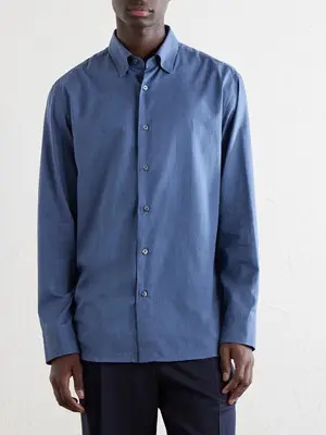 Brioni Cotton-poplin Shirt - Blue