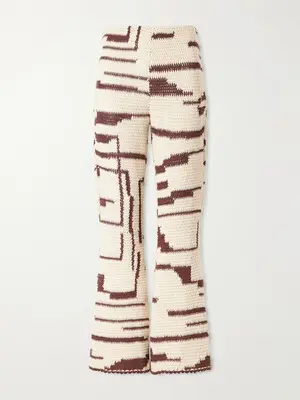 Alix Of Bohemia Farah Crocheted Cotton Flared Pants