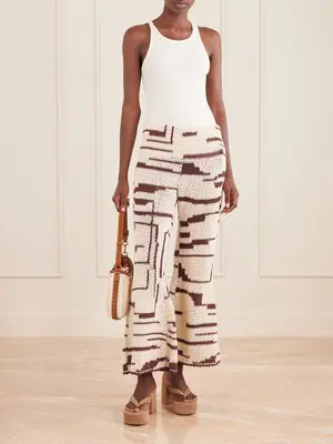Alix Of Bohemia Farah Crocheted Cotton Flared Pants