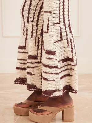 Alix Of Bohemia Farah Crocheted Cotton Flared Pants
