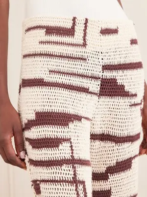 Alix Of Bohemia Farah Crocheted Cotton Flared Pants