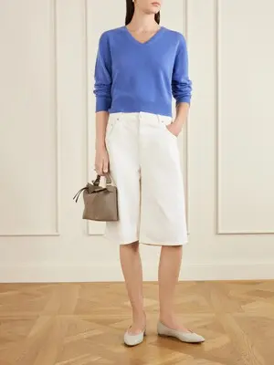 ALLUDE V-neck Cashmere Sweater - Blue