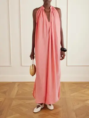 MARRAKSHI LIFE Halterneck Cotton Maxi Dress - Red