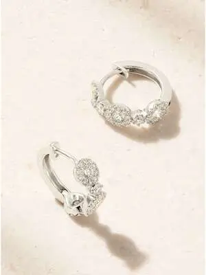 DAVID MORRIS 18-karat White Diamond Hoop Earrings - Gold
