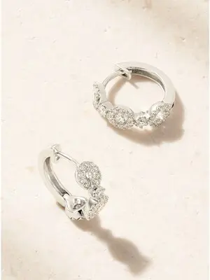 DAVID MORRIS 18-karat White Diamond Hoop Earrings - Gold