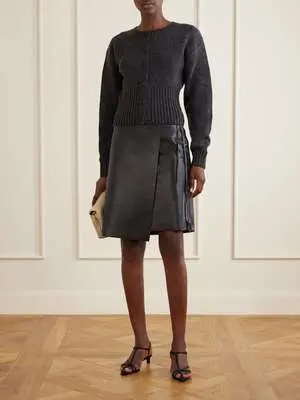 ST. AGNI Everyday Wrap Leather Mini Skirt