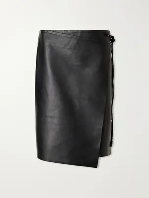 ST. AGNI ST. AGNI Leather Wrap Mini Skirt