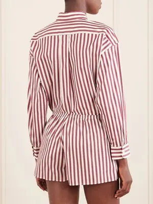 ERES Striped Cotton-poplin Pajama Shorts