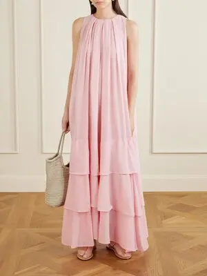 MARRAKSHI LIFE Ruffled Cotton Poplin Maxi Dress