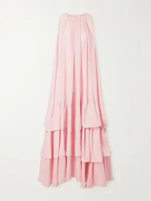 MARRAKSHI LIFE Ruffled Cotton Poplin Maxi Dress - Pink