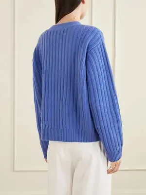 ALLUDE Ribbed Cashmere Cardigan