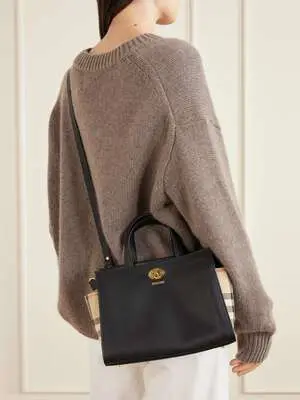 Burberry Cotswolds Mini Checked Canvas-trimmed Leather Tote