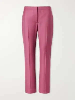 Alexander McQueen Wool Straight-leg Pants - Pink