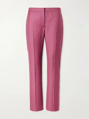 Alexander McQueen Wool Straight-leg Tailored Pants - Pink