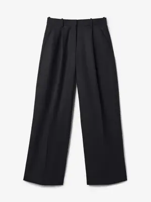HOUSE OF DAGMAR Relaxed Wool Trousers With Elongated Pleat