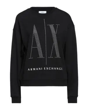 Armani Exchange Cotton-elastane Sweatshirt With Embellished Logo