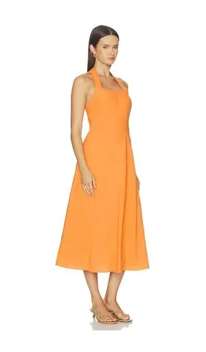 ELODIE THE LABEL Halterneck Midi Dress - Orange