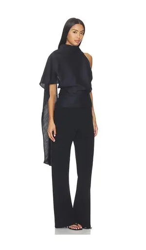 RÓHE Draped Open Back Top In Black