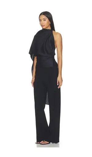 RÓHE Draped Open Back Top In Black