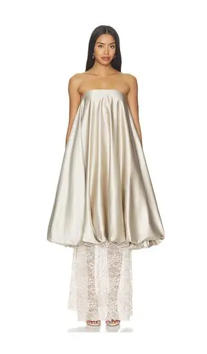 LA FUORI Metallic Lace Gown