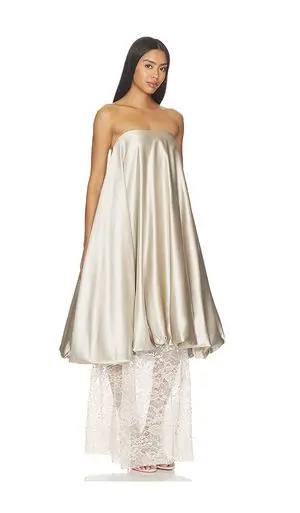 LA FUORI Metallic Lace Gown