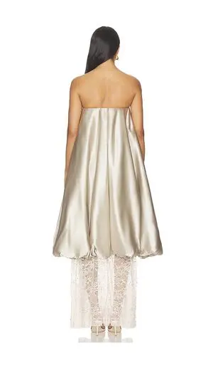 LA FUORI Metallic Lace Gown