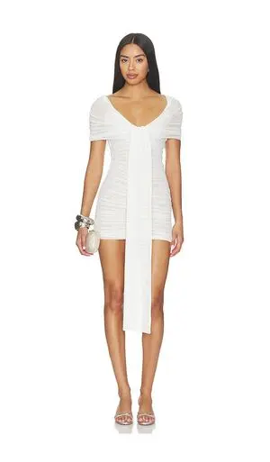 SEROYA Winslow Mesh Dress In Ivory - Eggshell
