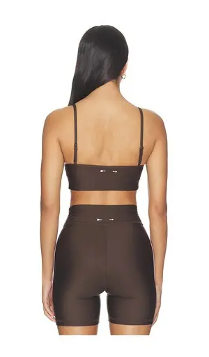 The Upside Oxford Hutton Scoop Sports Bra In Brown