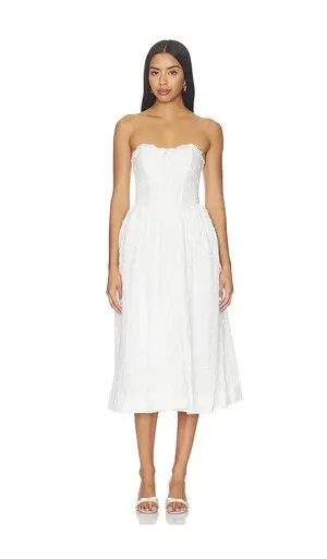 For Love & Lemons Laura Eyelet Midi Dress - White
