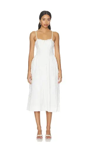 For Love & Lemons Laura Eyelet Midi Dress