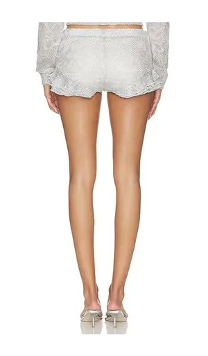 SIEDRES Peonie Ruffled Metallic Knit Short