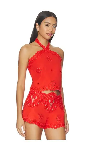 Retrofete Caliane Top In Red