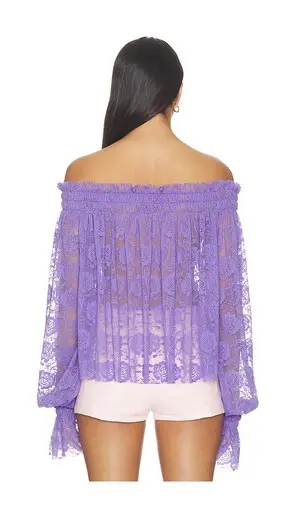 Norma Kamali Long Sleeve Lace Top