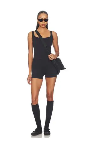NIKESKIMS Matte Square Neck Tank In Black